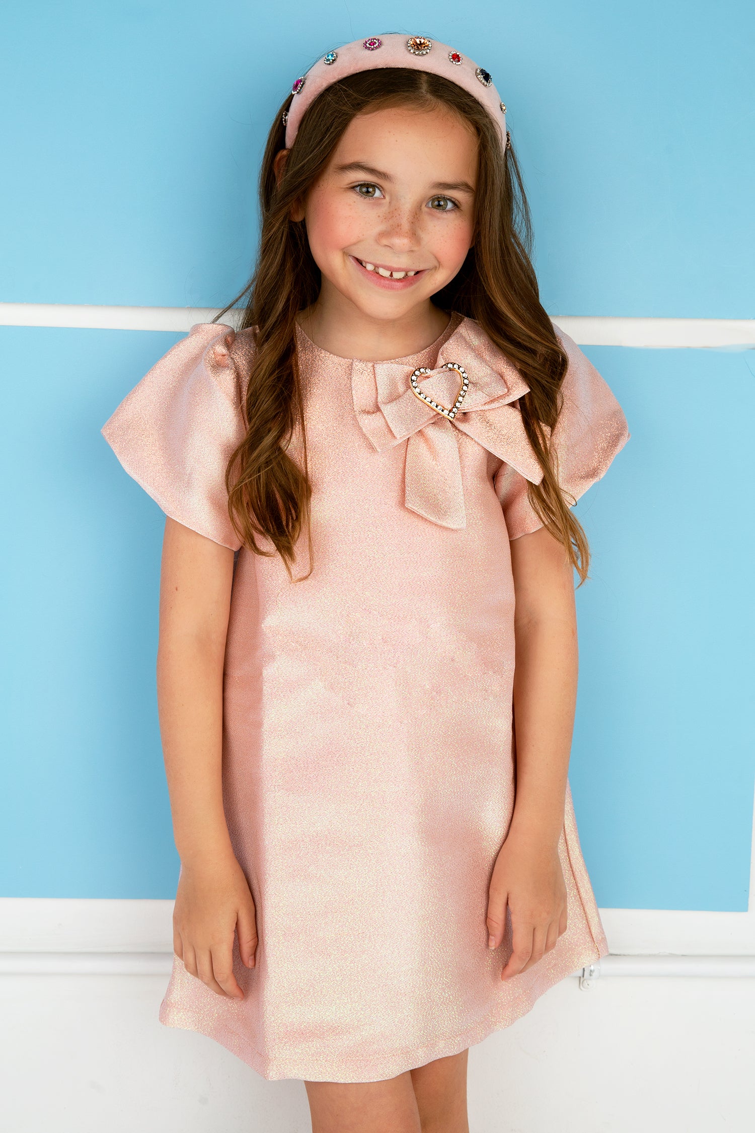 Liana Metallic Blush Dress – Me & Kay