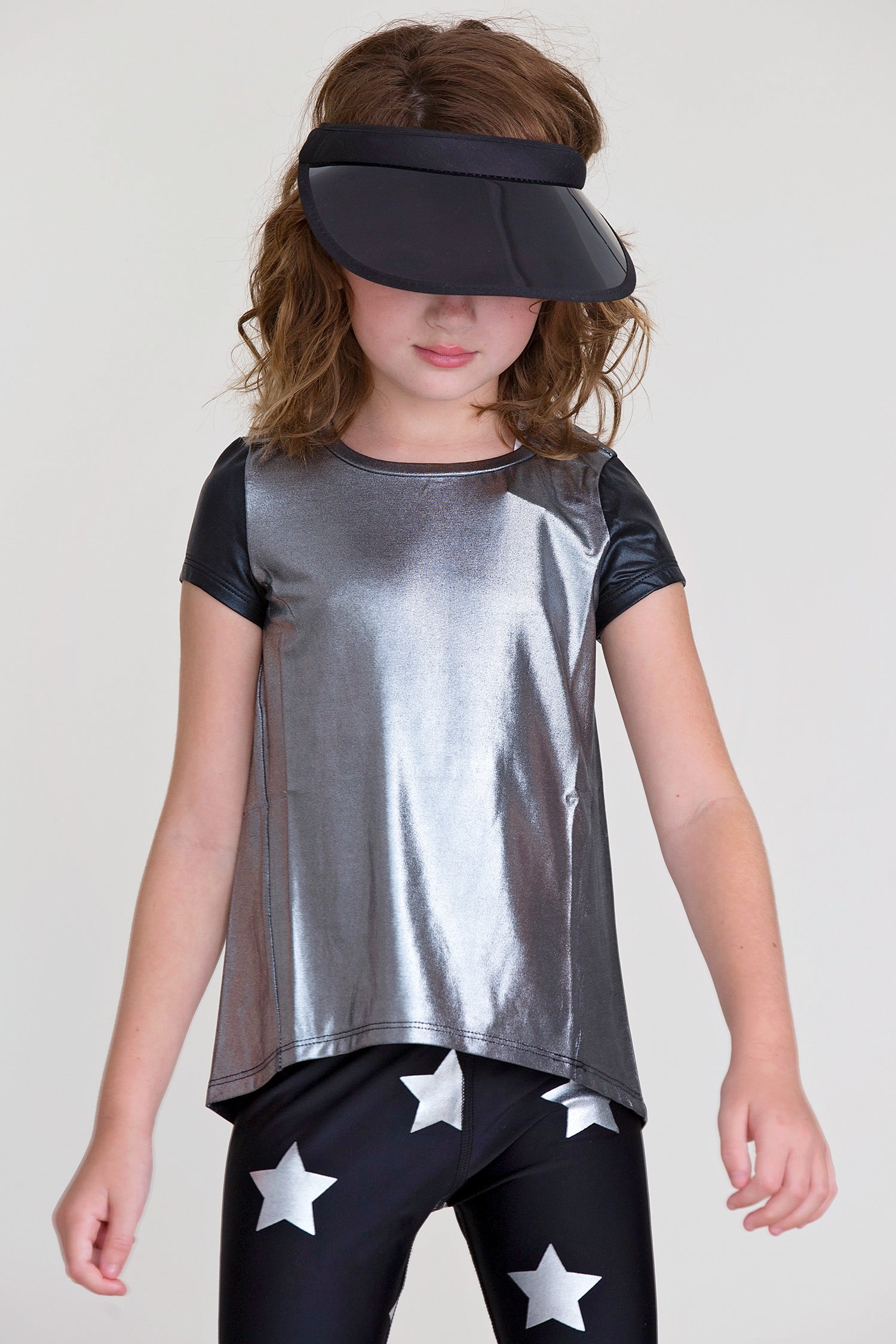 Leather Sleeve Tee Silver – Me & Kay