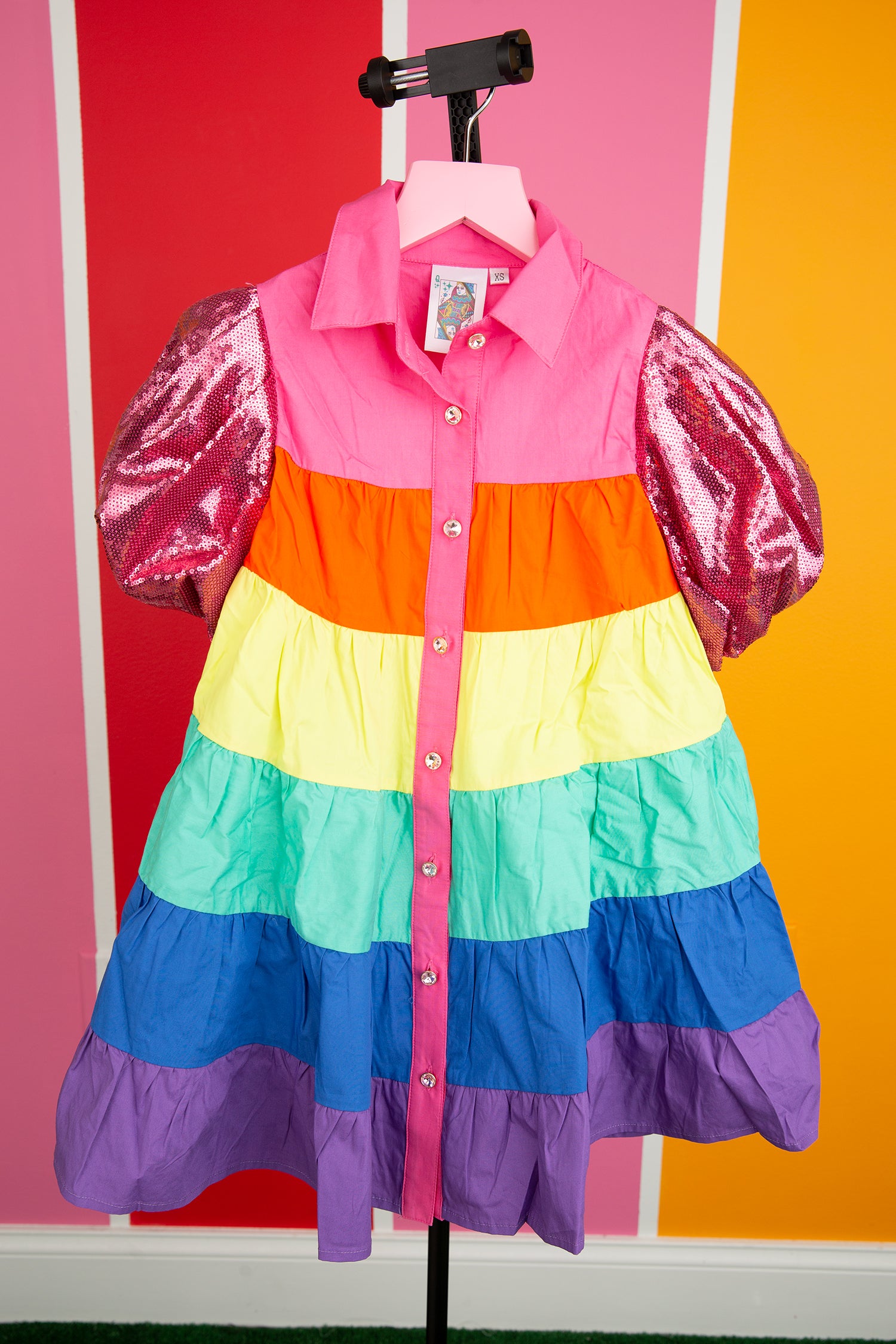Sequin Sleeve Rainbow Dress – Me & Kay